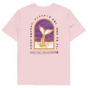 ANCHOR & CREW Cotton Think Ocean Eight Japan Gurafiku Organic Cotton T-shirt - Pink