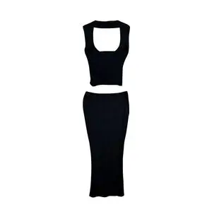 AMORTIZIA Sculpting Strapless Top And Contouring Pencil Skirt Set - Black