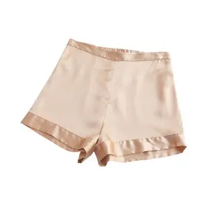 SOFT STROKES SILK Pure Mulberry Silk High-waisted Shorts - Brown