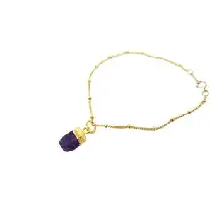 HARFI Raw Amethyst Gold-plated Bracelet - Gold/yellow