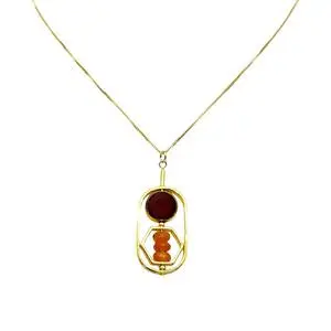 ARACHELI STUDIO Gold Art Sunstone Necklace - Gold/yellow/brown