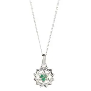 CHARLOTTE'S WEB JEWELLERY Sterling Emerald Heart Chakra Necklace - Silver