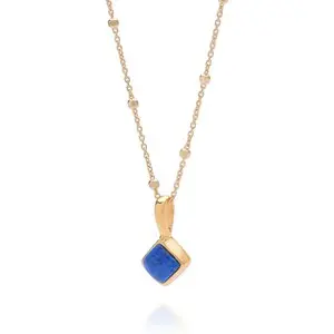 NELLOU JEWELLERY Gold-plated Lapis Lazuli Pendant Necklace - Blue