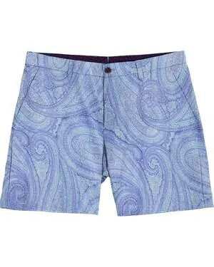 LORDS OF HARLECH Clyde Wild Paisley Oxford Short - Blue