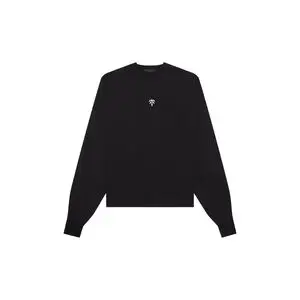 Place Of Ëlms Place Of Élms Long Sleeve Organic Cotton T-shirt With Embroidered Crest - Black