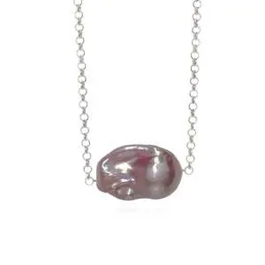 NINEMOO Ninemoo Baroque Pearl Necklace Silver