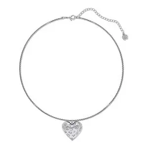 CLOUD HAVEN Paw Prints Heart Pendant Necklace - Silver