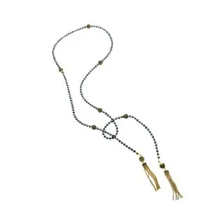 FARRA Tiger Eye And Pearl Necklace - Black