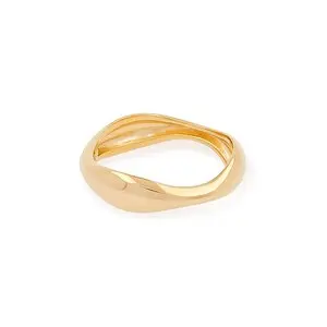 Côté Caché Sterling Wave Ring - Gold