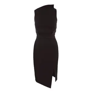 AVENUE N°29 Bodycon Midi Dress With Asymmetrical Neckline