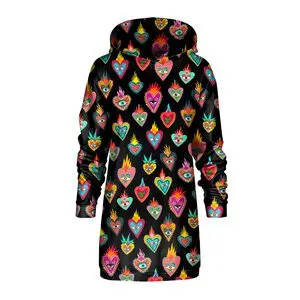 ALOHA FROM DEER Oversized Hoodie Dress - Black