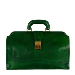 TIME RESISTANCE Small Leather Doctor Bag - Green
