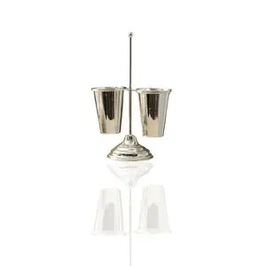 MARLETH Solid Double Cup Cutlery Holder - Silver