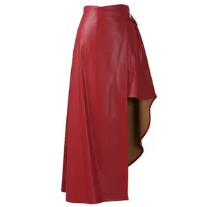 KARGEDE Vegan Leather Wrap Skirt