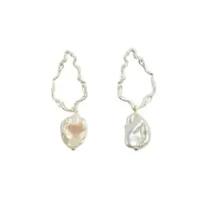 CLAIRE HILL DESIGNS Pearl Branch Drop Earrings - Silver