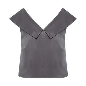 FEMPONIQ Off-shoulder Vegan Cupro-viscose Crop Top