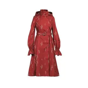 RAINSISTERS Floral Print Belted Waterproof Spring Coat