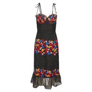 INTROVERTIE VIENNA Forget Me Not Silk Bustier Dress - Black