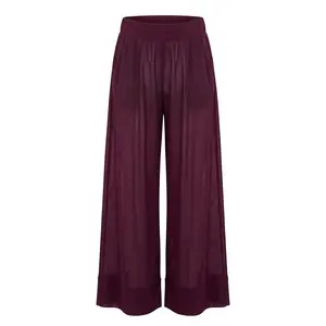 SEROTONE SWIM Swim Cover Up Mesh Palazzo Pant - Red