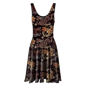 ALOHA FROM DEER Japanese Dragon Print Circle Dress