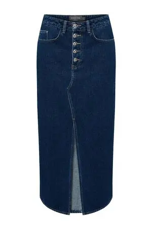 EXQUISE Regular Structured High-waist Denim Skirt