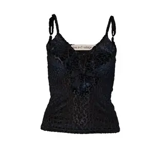 LOVE AND NOSTALGIA Georgia Ruffle Burnout Cami
