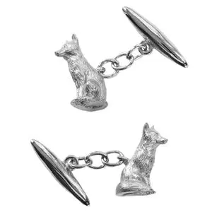 LEE RENEE Men's Fox Cufflinks – Sitting - Silver Silver