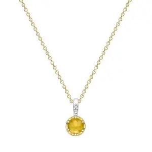 DINNY HALL November Lemon Quartz Birthstone Pendant - Silver/gold/yellow