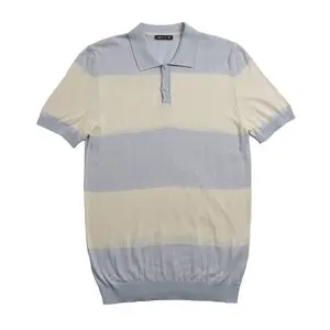 EIGHT X Blue / White Gondola Knit Polo Light Blue