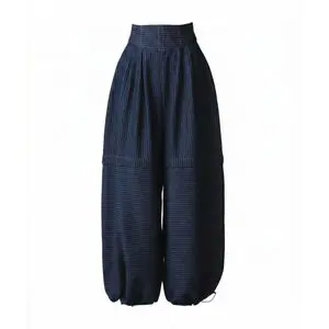 OFUURE Denim Pinstripe Convertible Pants - Blue