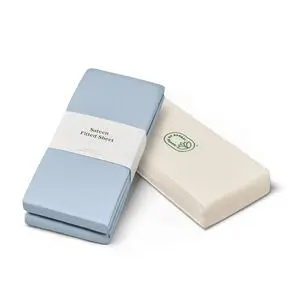 HOUSE OF BENGAL Sateen Fitted Sheet Double - Blue