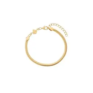 VANCHI Estelle Herringbone Chain Bracelet In Sterling - Gold