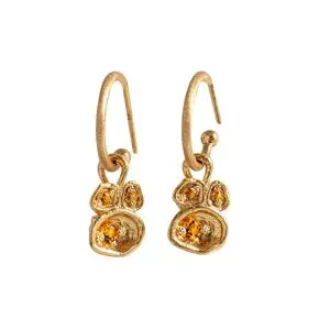 CLAIRE HILL DESIGNS Citrine Lichen Hoop Earrings - Gold