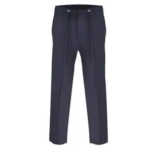 DAVID WEJ Plain Loose Fit Drawstrings Trousers - Blue
