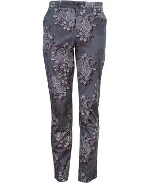 LORDS OF HARLECH Charles Random Paisley Trousers - Black/grey