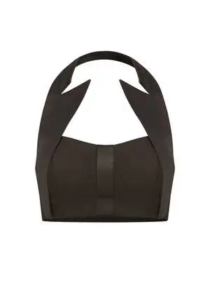 TIA DORRAINE Femme Fatale Cropped Bustier Top - Black