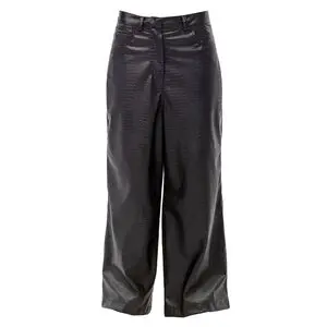 MAISON BOGOMIL Wide Leg Faux Leather Trousers - Black