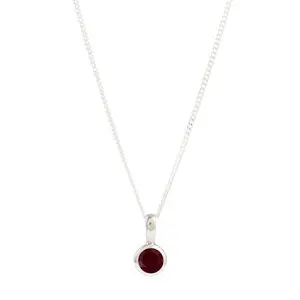 CHARLOTTE'S WEB JEWELLERY Garnet Charm Necklace - Silver