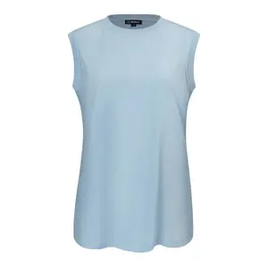 SMART AND JOY Sleeveless Cotton-blend Tank Top - Blue