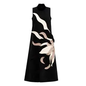 JULIA ALLERT High Neck Sleeveless A-line Dress - Black