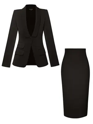 TIA DORRAINE Vision Tailored Blazer And Skirt Suit - Black