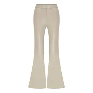 NAZLI CEREN Tora Vegan Leather Flared Trousers