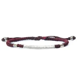 HARBOUR UK Sterling Silver Rope Bracelet - Red