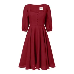 GAÂLA Bardetta Midi Linen Dress