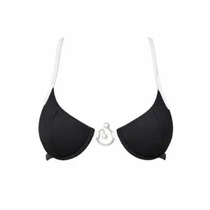BELLETAGE SWIMWEAR Underwire Bikini Top - Black/white