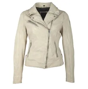 Mauritius Sofia Rf Leather Biker Jacket - Black/white
