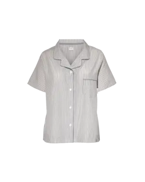 NUDEA The Short Pj Set Dove Stripe - Grey