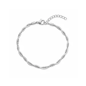 SPERO LONDON Bead Chain Twisted Sterling Bracelet - Silver
