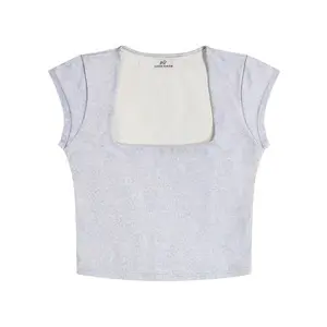 CLOUD HAVEN Jacquard Square Neck Tee
