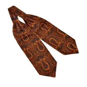 DAVID WEJ Self-tie Paisley Cravat - Brown
